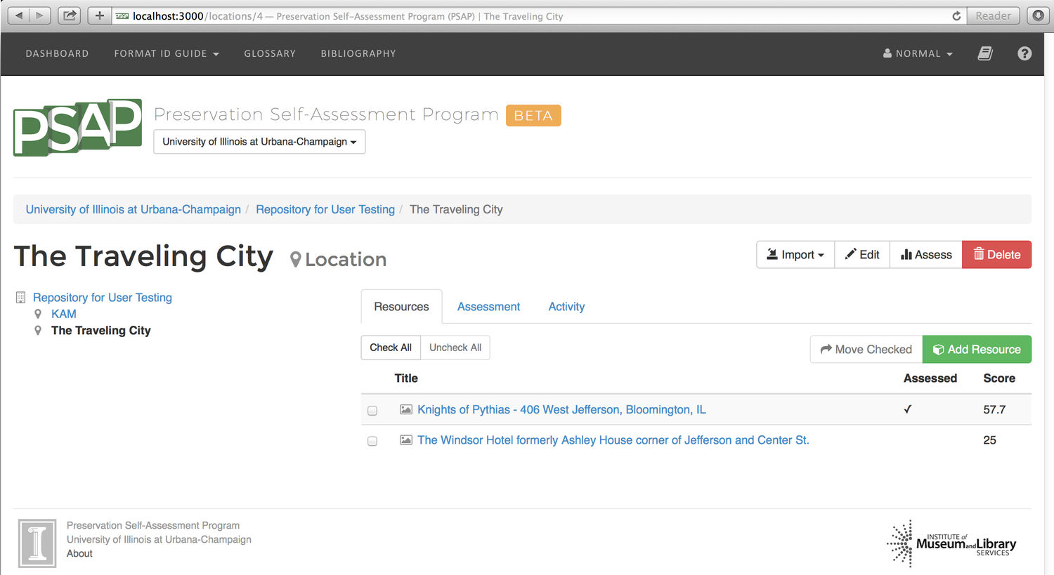 Preservation Self-Assessment Program (PSAP) | User Manual