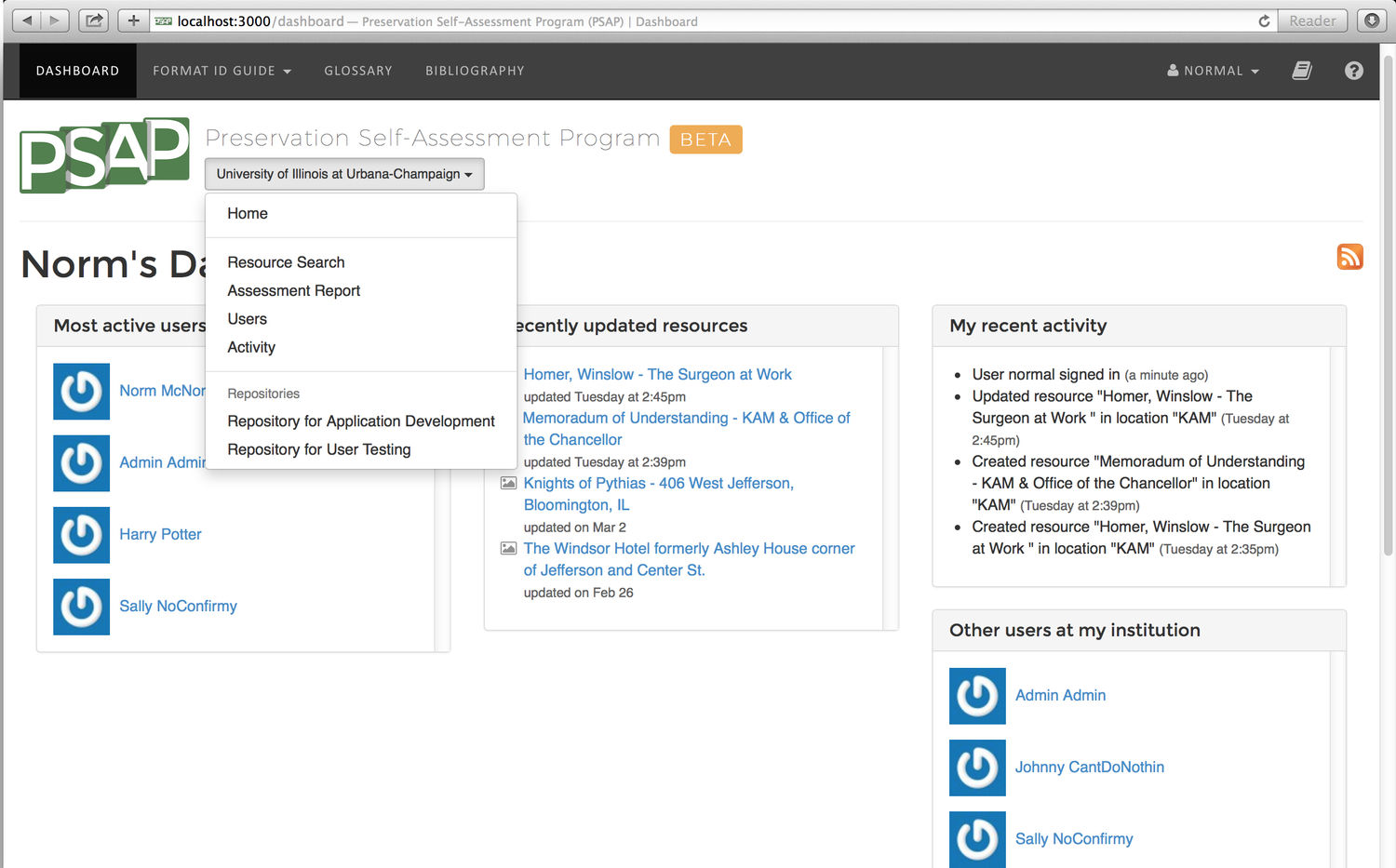 Preservation Self-Assessment Program (PSAP) | User Manual